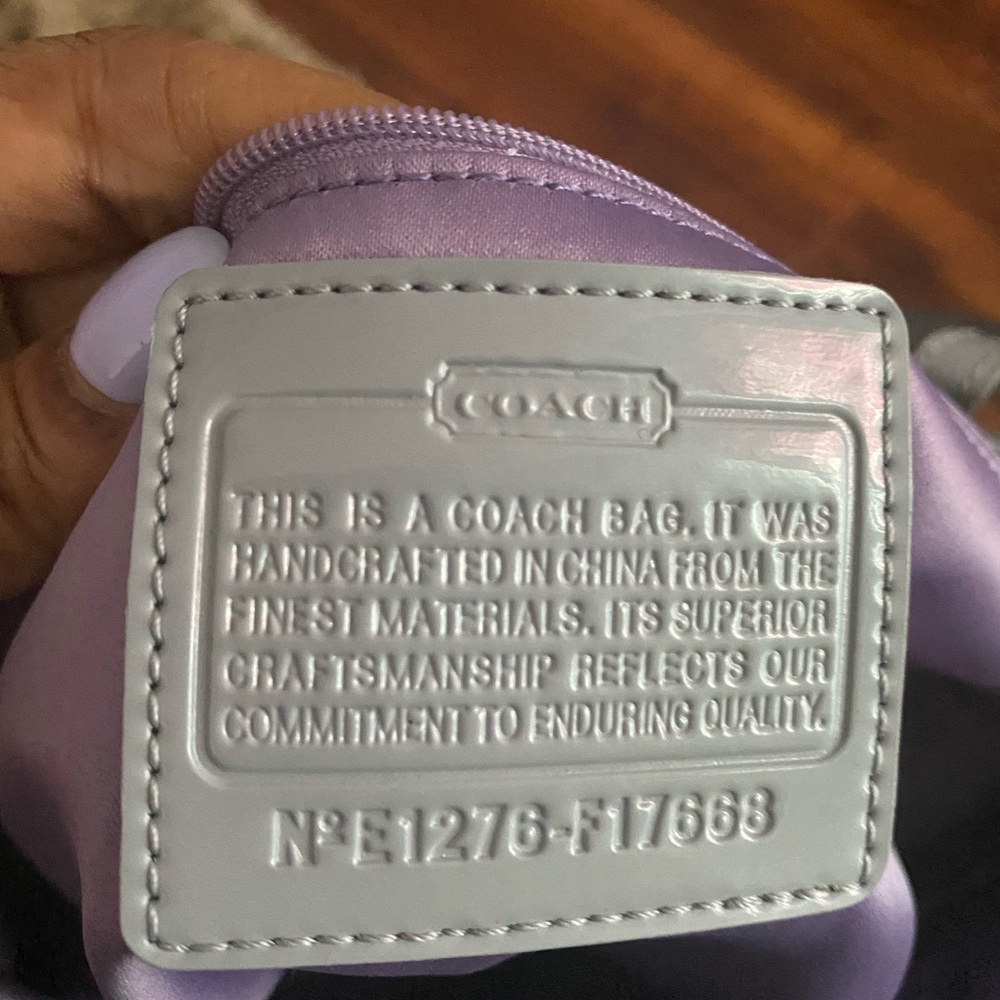 Coach Quilted Gray Signature Nylon & Patent Leather T… - Gem